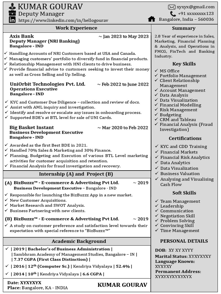 Kumar Gourav - CV 2025 | PDF