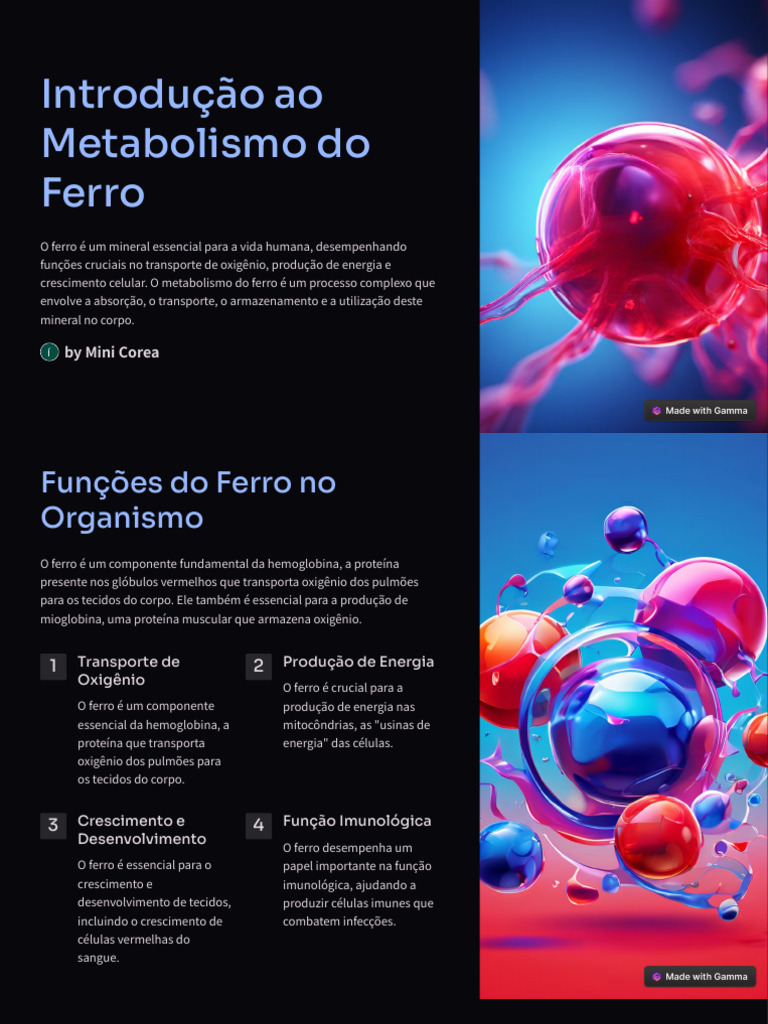 Introducao Ao Metabolismo Do Ferro | PDF