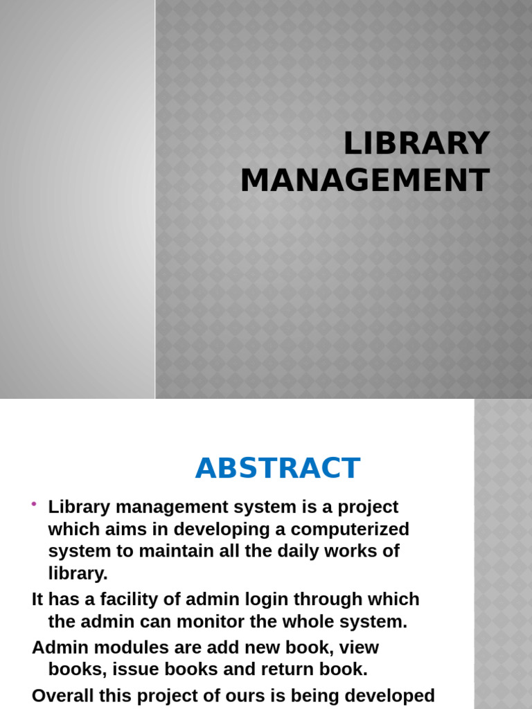 Library Management | PDF