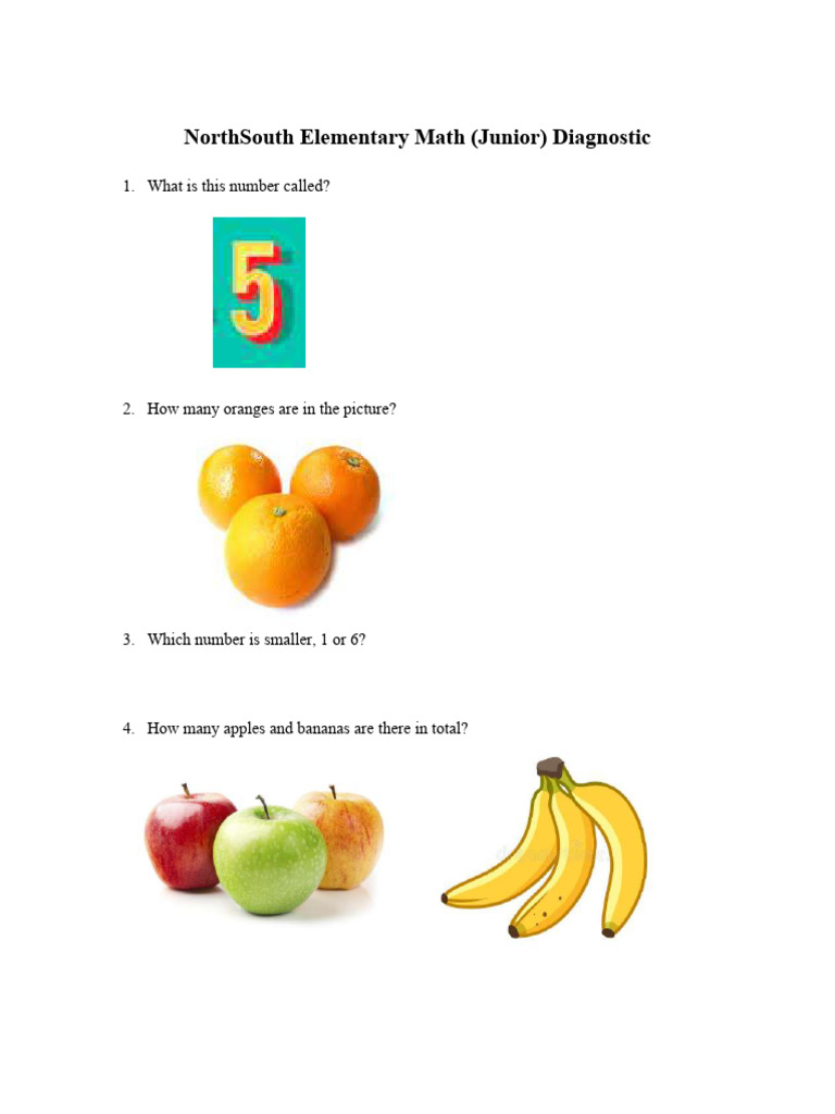 Junior Math Diagnostic Questions | PDF | Career & Growth | Self-Improvement