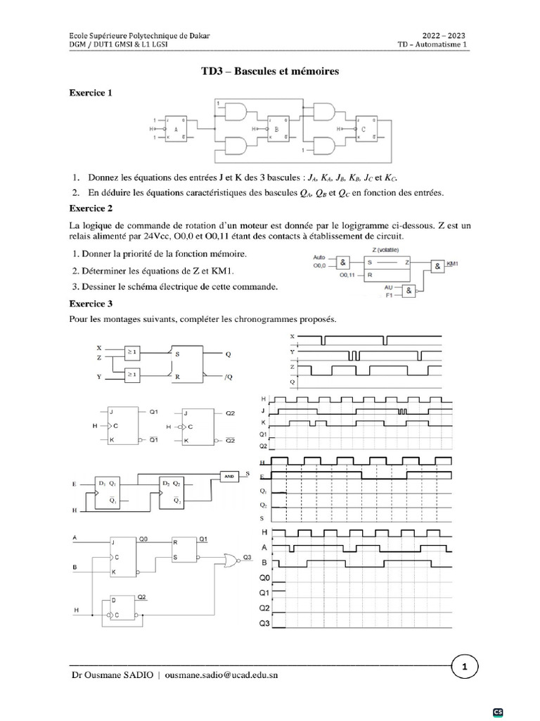 TD3 - Automatisme 1 1 | PDF