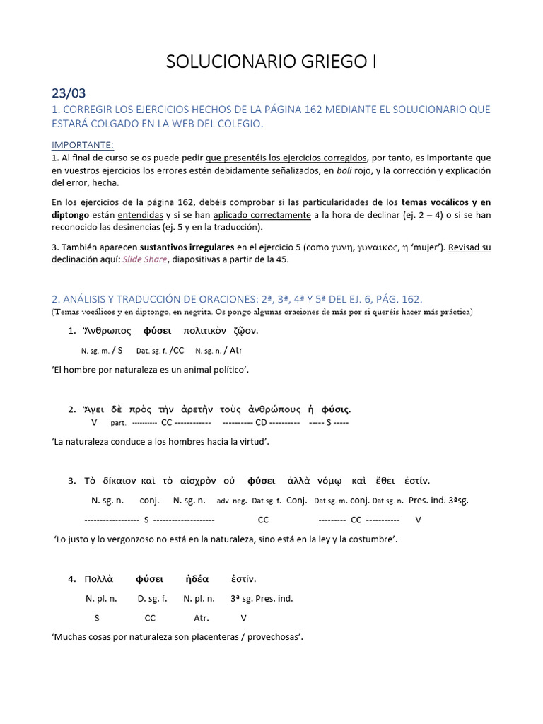 Solucionari GREC I | PDF