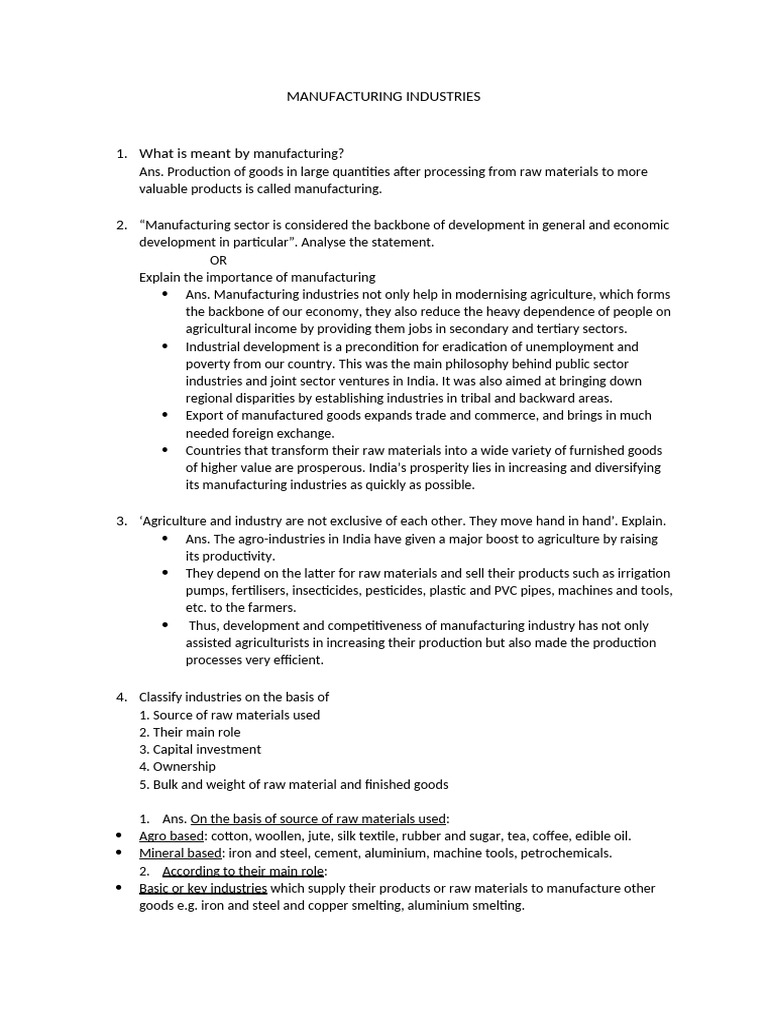 Manufacturing Industries | PDF