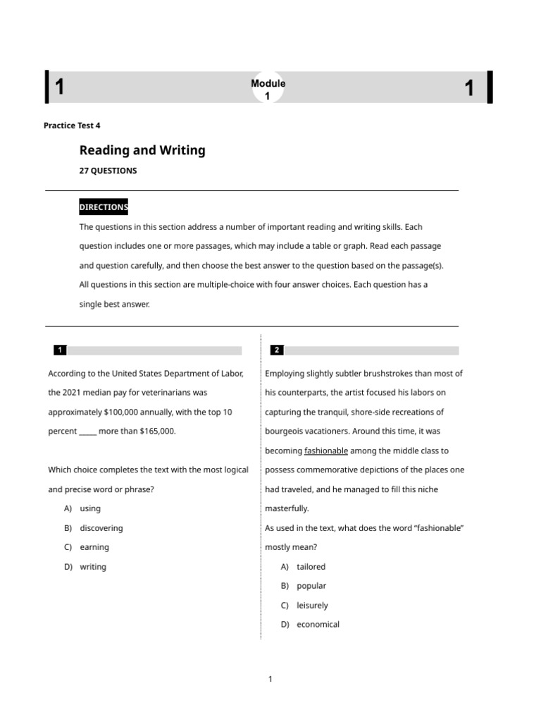 Practice Test 4 | PDF