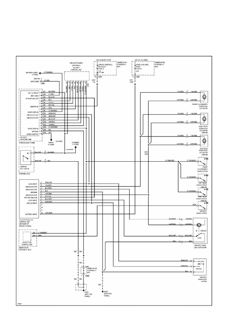 System Wiring Diagrams Power Door Lock Circuit, W/ Keyless Entry | PDF