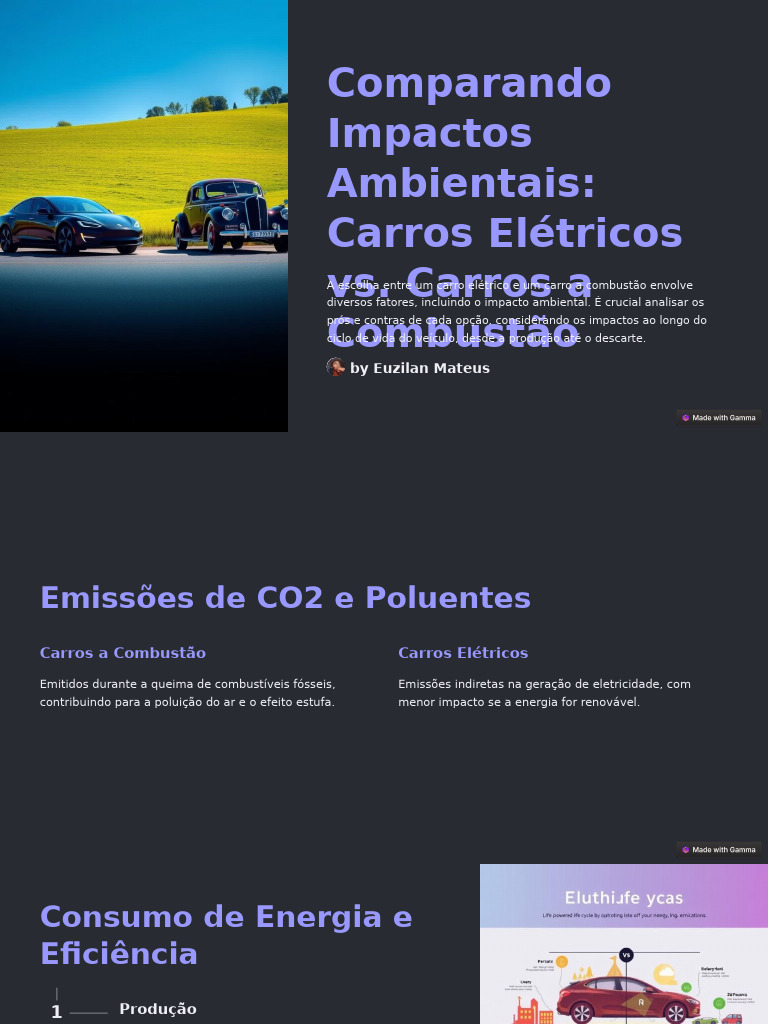 Comparando Impactos Ambientais Carros Eletricos Vs Carros A Combustao | PDF
