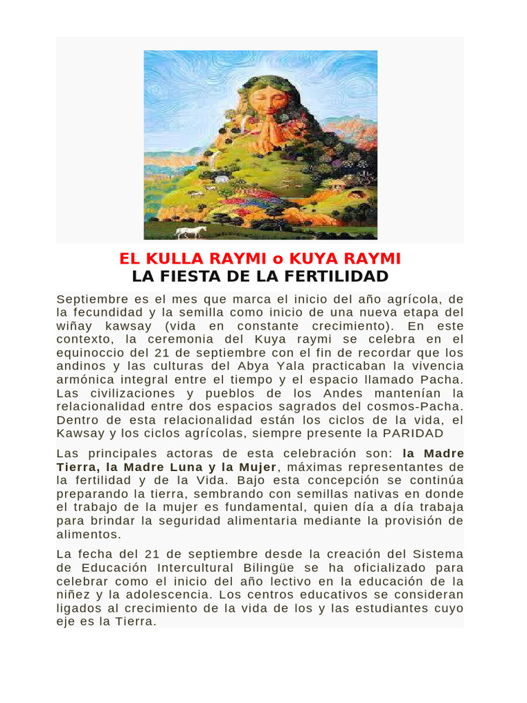 EL KULLA RAYMI o KUYA RAYMI | PDF