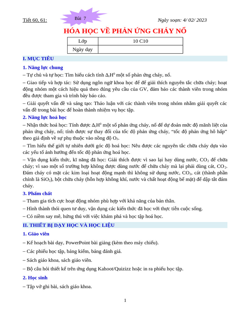 Bai 7. Hoa Hoc Ve Phan Ung Chay No | PDF