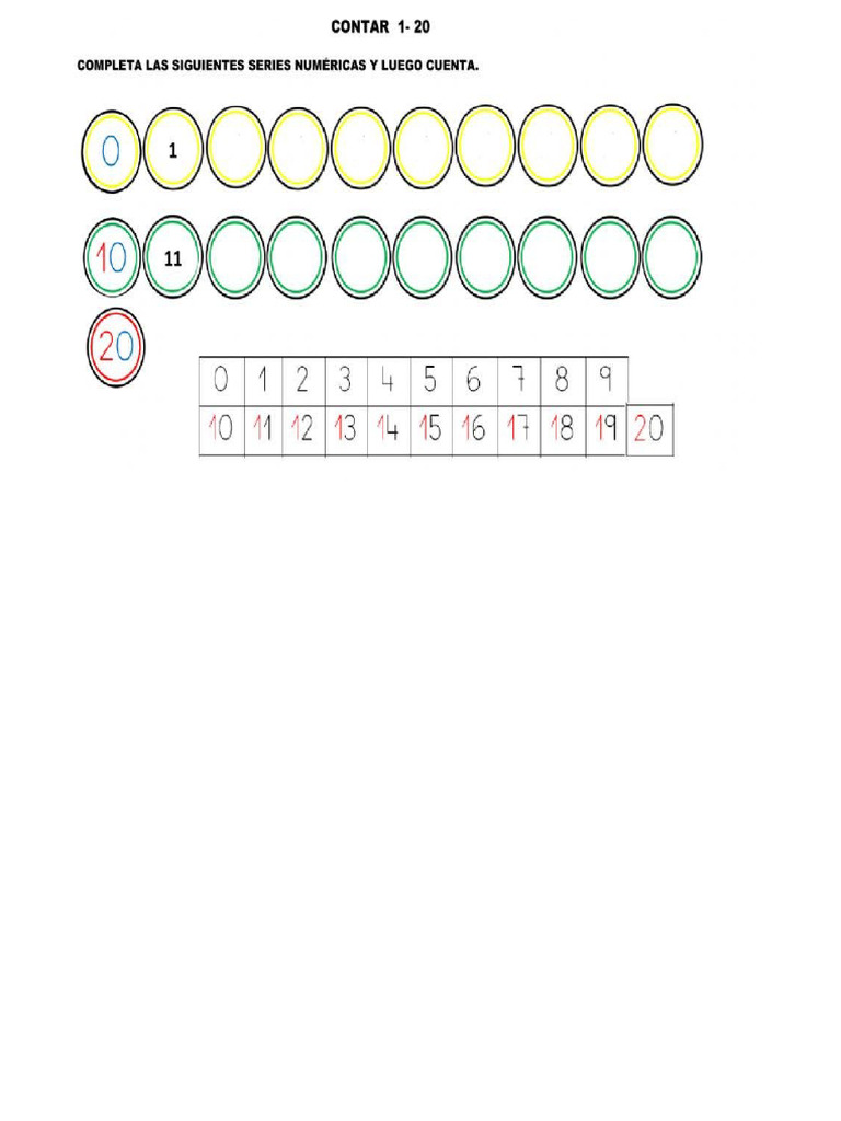 Contar Del 1 Al 20 | PDF