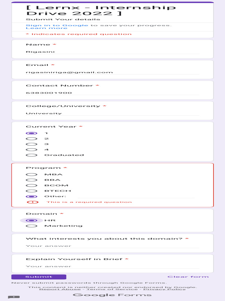 Lernx - Internship Drive 2022 | PDF