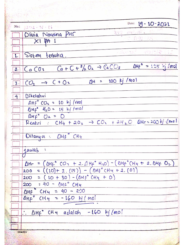 Olivia Novelina PHS. Kimia XI Mipa 1 | PDF