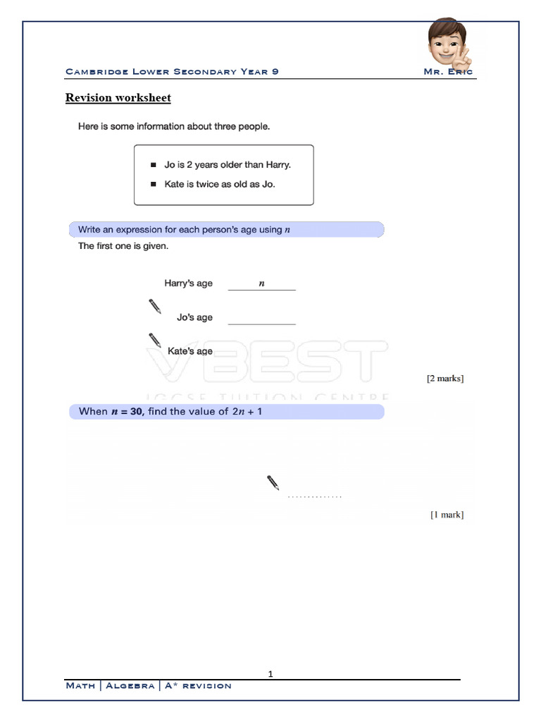 Y9 Algebra Maths Revision | PDF | Mathematics | Science