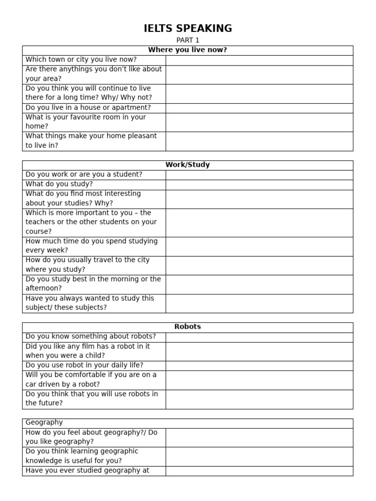 Ielts Speaking | PDF