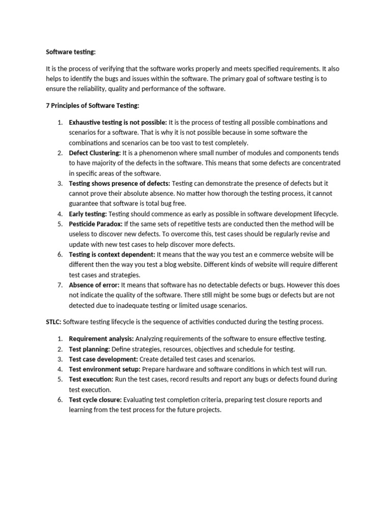 Software Testing Answers | PDF