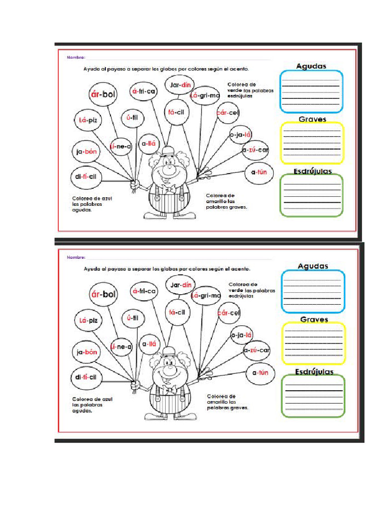 PALABRAS GRAVES y agudas | PDF