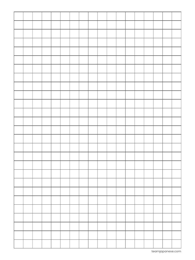 TJ Japanese Writing Paper 10mm Non Grid | PDF