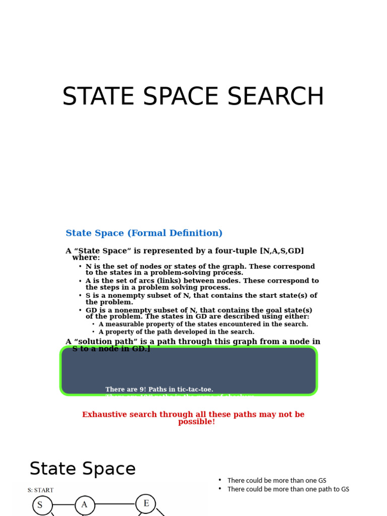 AI-Lec4 State Space Search - Def | PDF