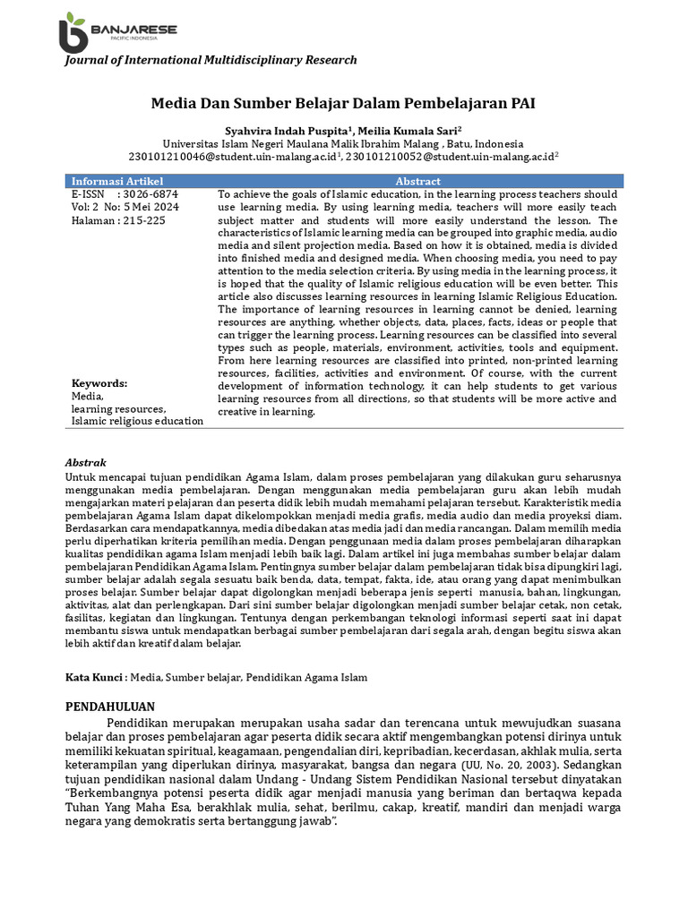 Media Dan Sumber Belajar Dalam Pembelajaran PAI | PDF
