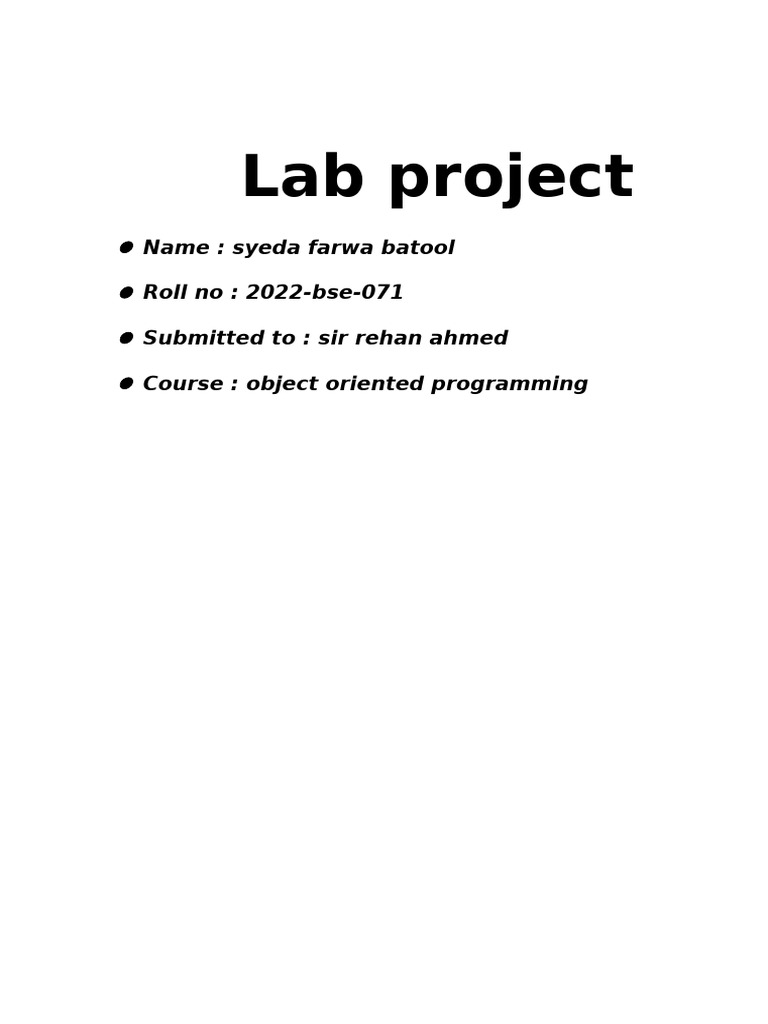 Oop Project Solved | PDF Oop Project Solved | PDF