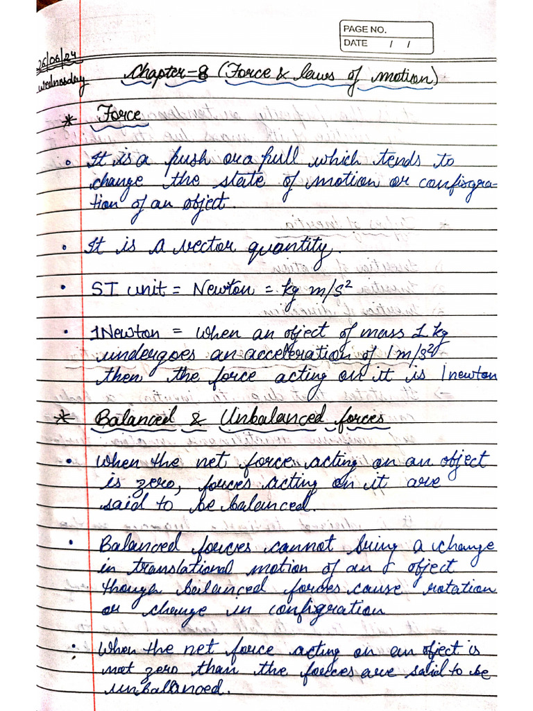 CH 8 Physics Class 9 | PDF