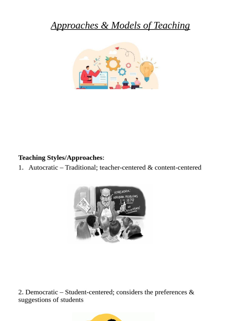 Approaches & Models of Teaching | PDF | Learning | Career & Growth
