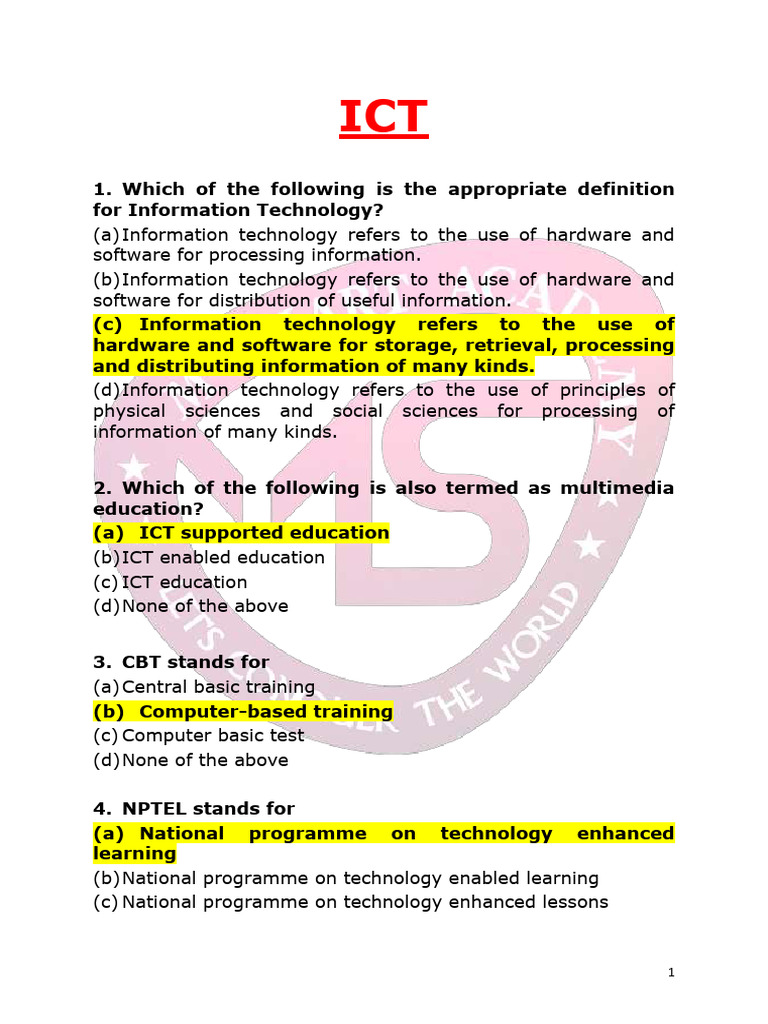 Chapter 8 Ict | PDF