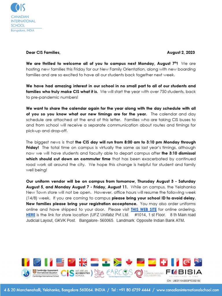 23-08-02 Community Welcome Letter | PDF