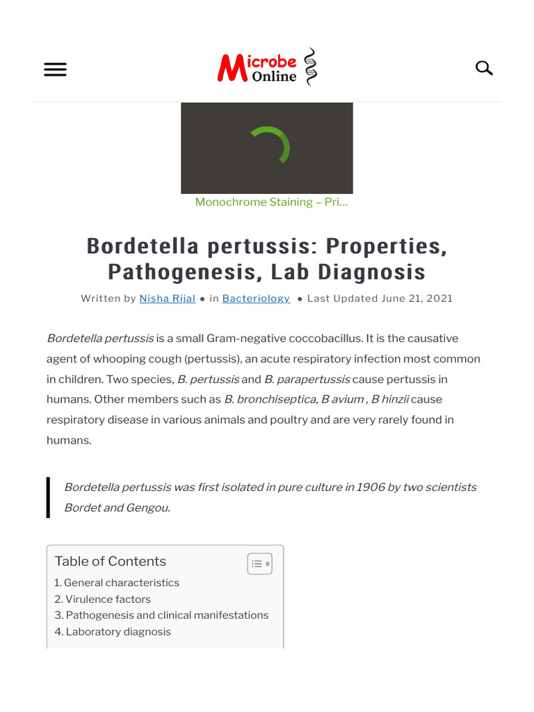 Bordetella Pertussis - Properties, Pathogenesis, Lab Diagnosis ...