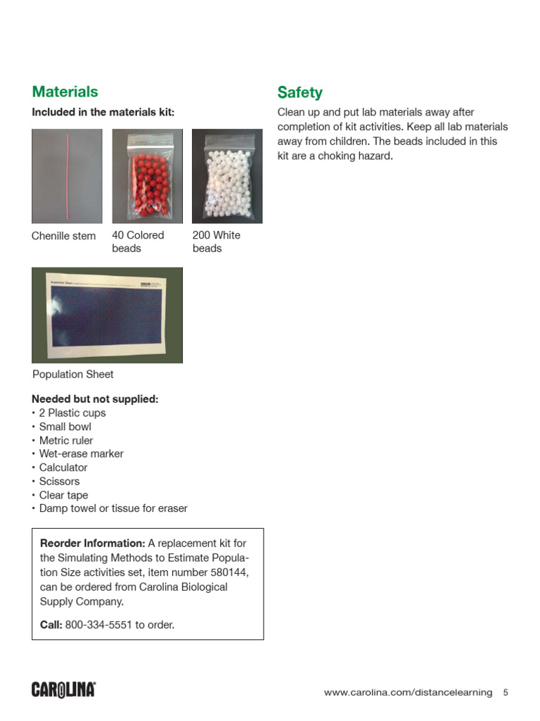 Estimating Population Size Module 14 Pages 5-12 | PDF