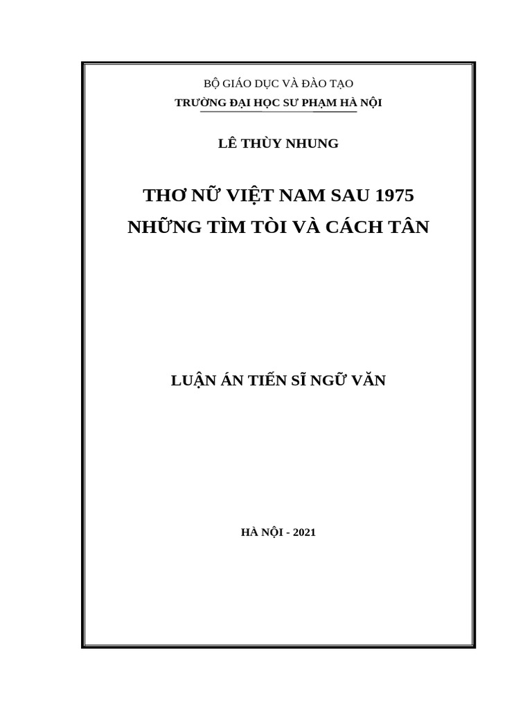 Thơ N VN Sau 1975, NH NG Tìm Tòi Và Cách Tân - Lê H NG Nhung | PDF