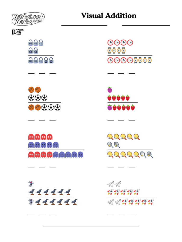 WorksheetWorks Visual Addition 1 | PDF