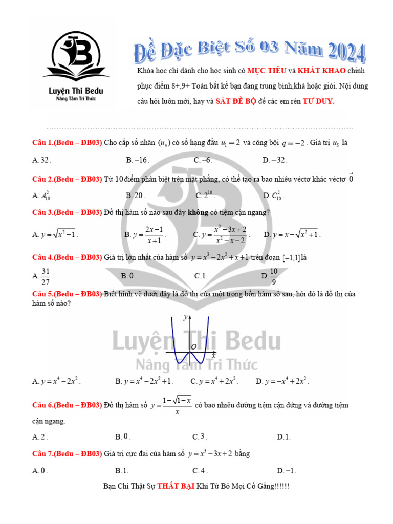 Đề Đặc Biệt 03 Bedu | PDF