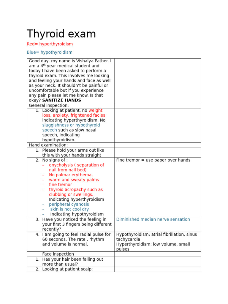 Thyroid Exam | PDF