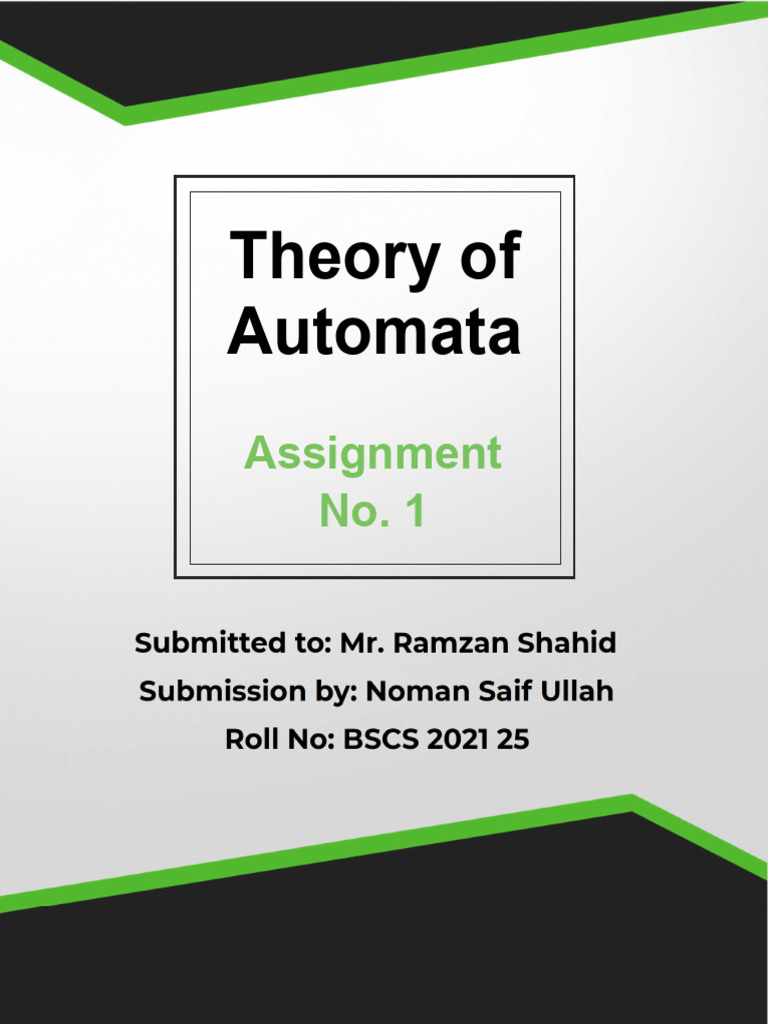 Theory of Automata Assignment | PDF Theory of Automata Assignment | PDF