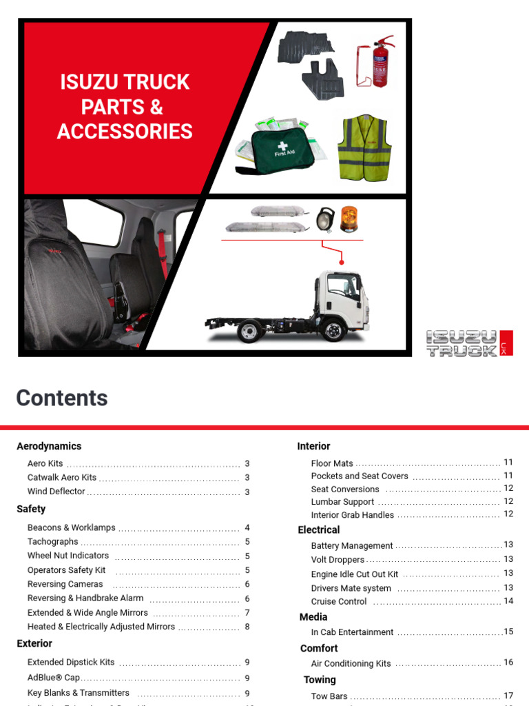 Accessories Brochure Isuzu Truck 06 2023 | PDF | Truck | Computers