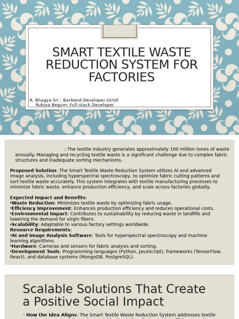 Smart Textile Waste Reduction System for Factories | PDF