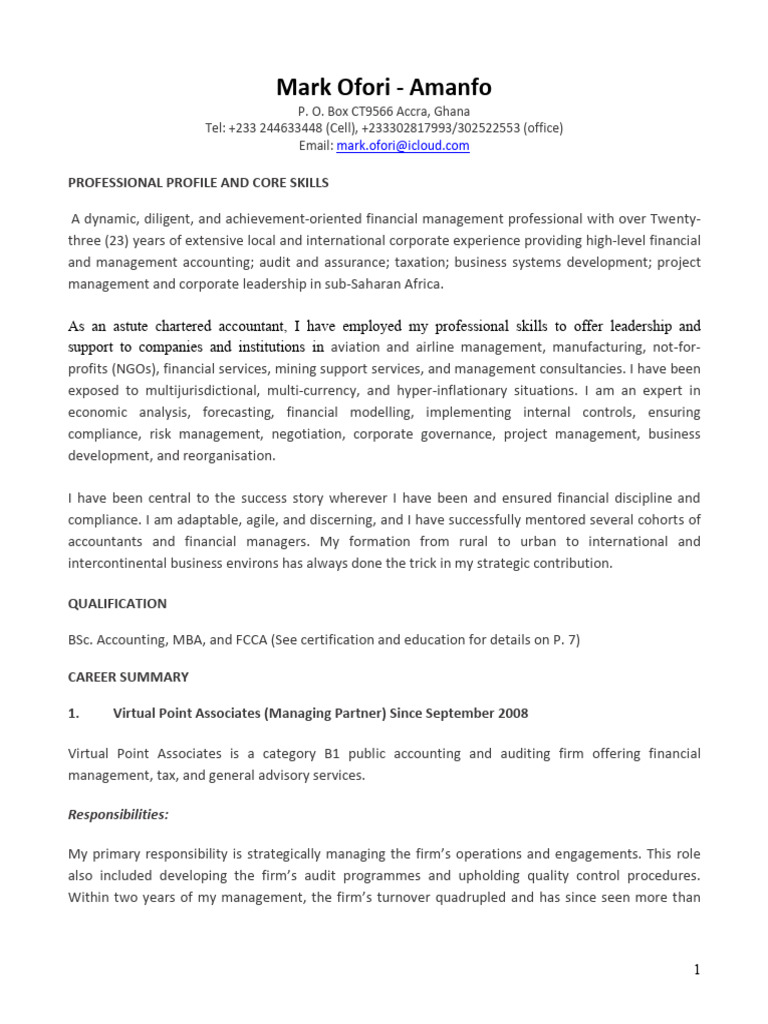 CV Mark Ofori-Amanfo 2024 | PDF