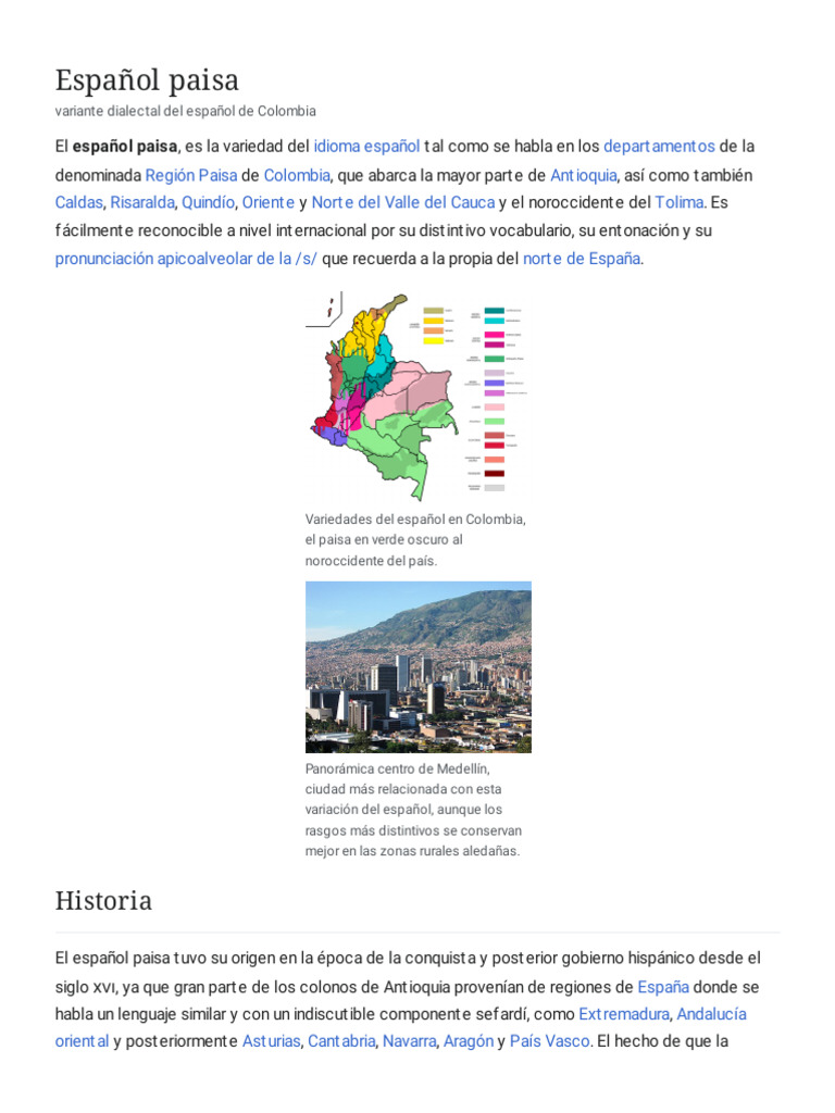 Español Paisa Dialecto | PDF