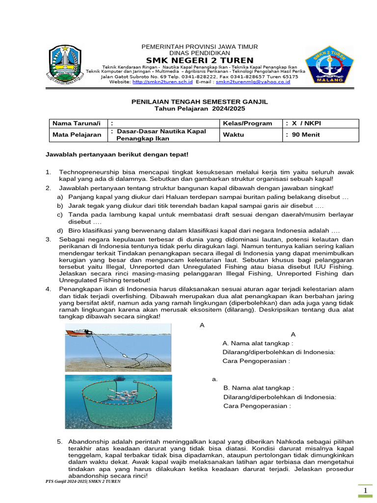 X NKPI - DDNKPI - Form Naskah Soal PTS Ganjil 2024-2025 1 | PDF