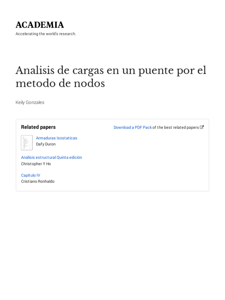 Analisis de Cargas en Un Puente Por El Metodo de Nodos-with-cover-page-V2 | PDF