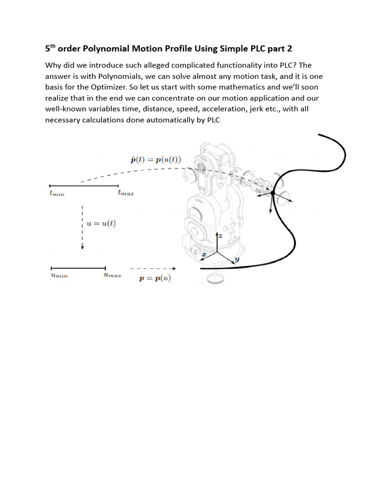 Polynomial Motion Profile Using Simple PLC 2 | PDF Polynomial Motion Profile Using Simple PLC 2 | PDF