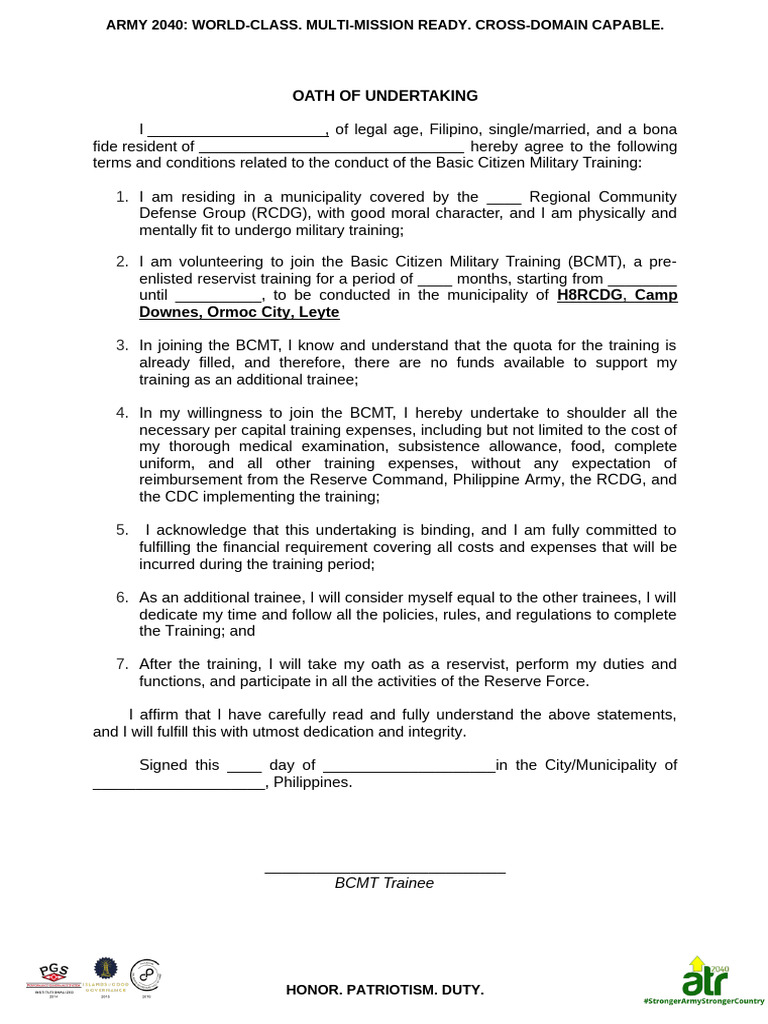 Oath-of-Undertaking-NEW | PDF