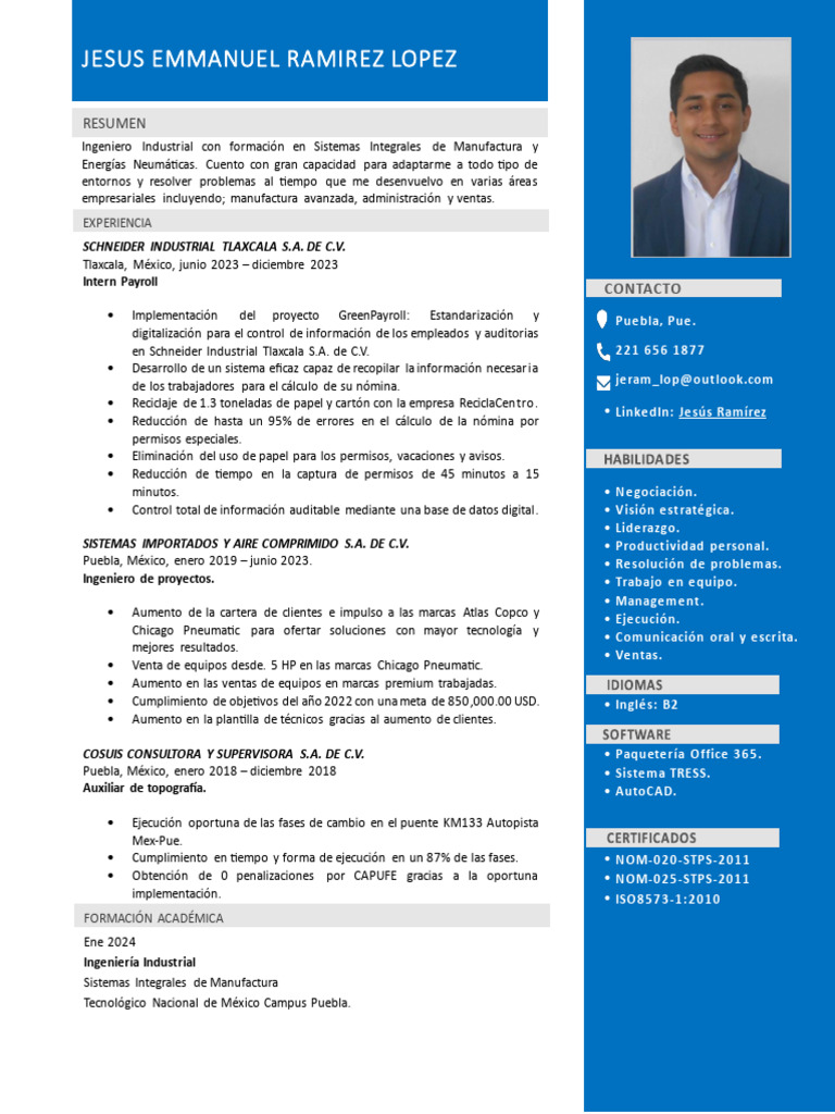 CV Jesus Emmanuel Ramirez | PDF