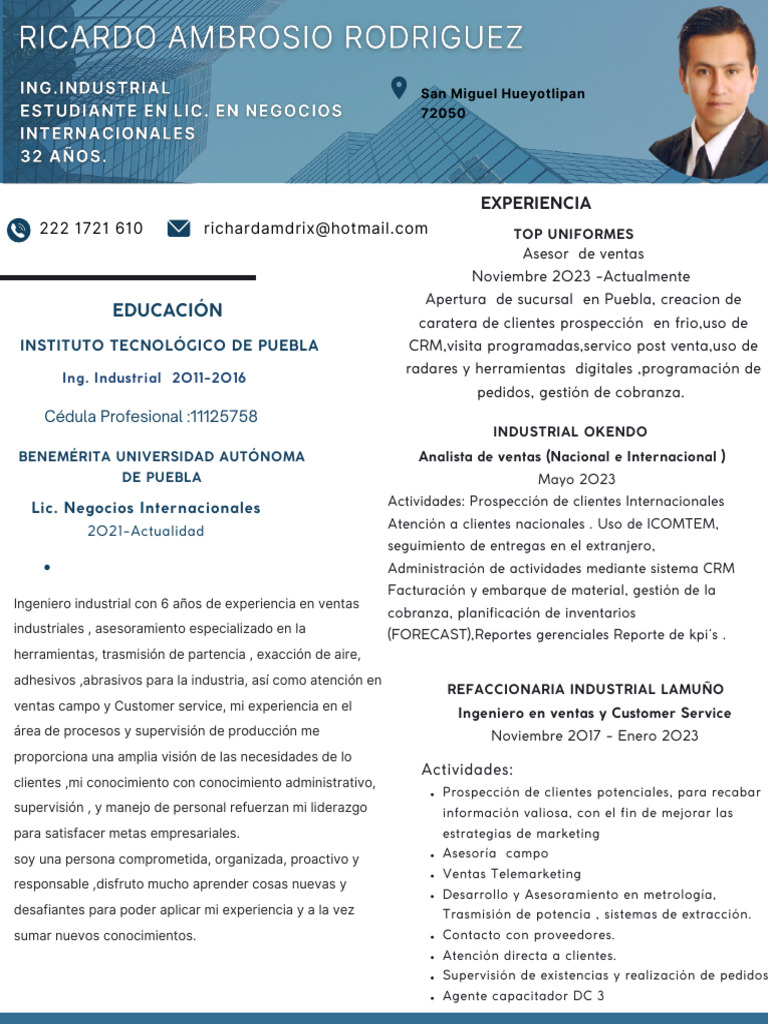 CV Ricardo Ambrosio Rodriguez | PDF