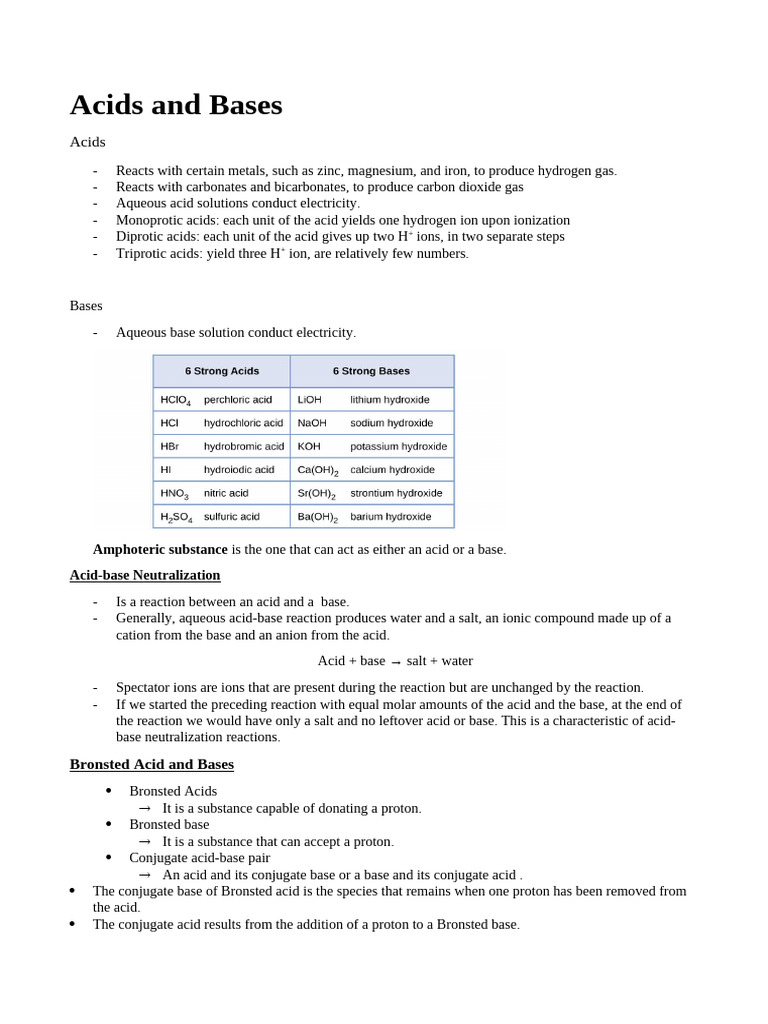 Acids and Bases | PDF