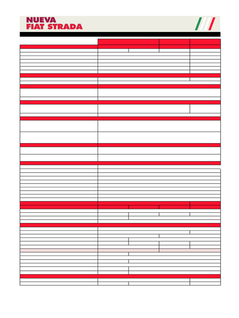 Ficha Tecnica Fiat Strada 2020pdf | PDF