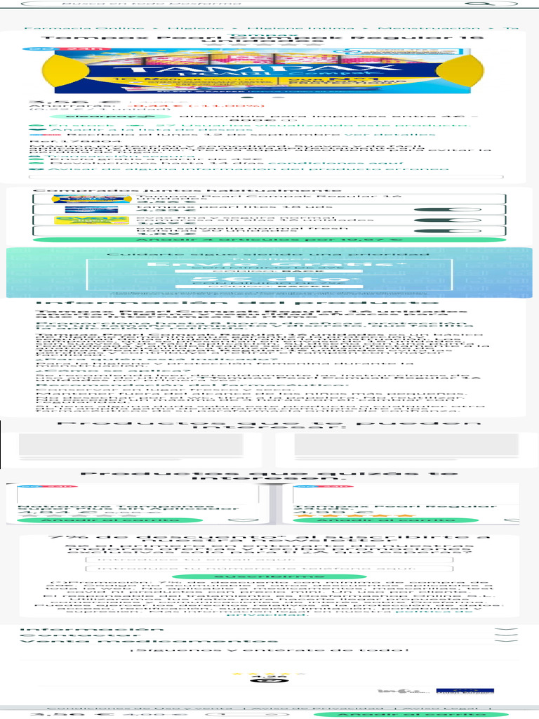 Tampax Pearl Compak Regular 16 Unidades Dosfarma | PDF