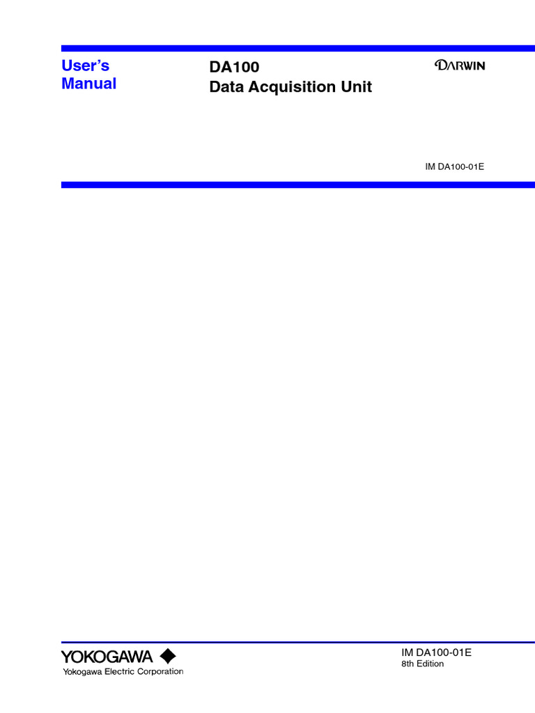IMDA100-01E - 080 - DA100 Data Acquisition Unit User's Manual | PDF