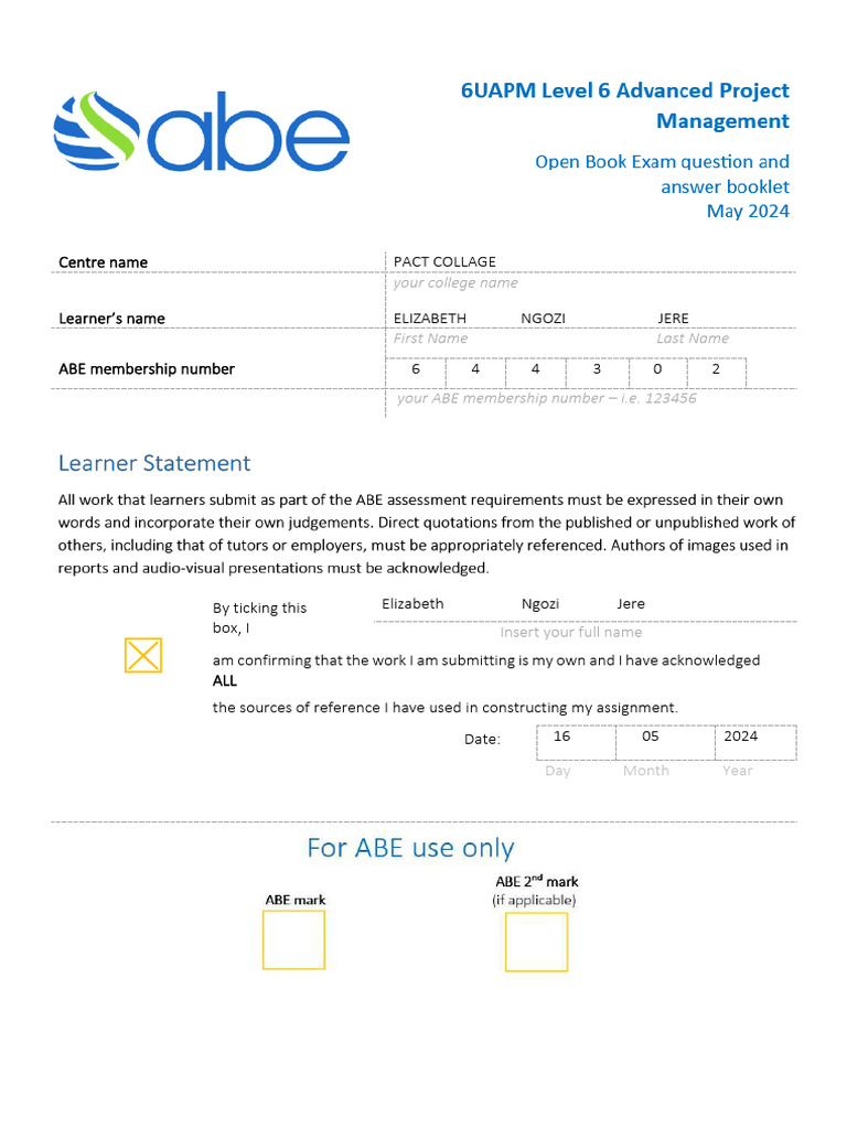 6U Advanced Project Management | PDF