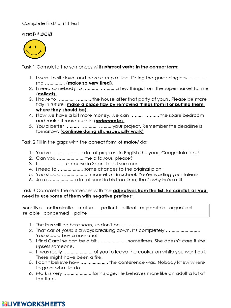 Test Unit 1 FCE | PDF
